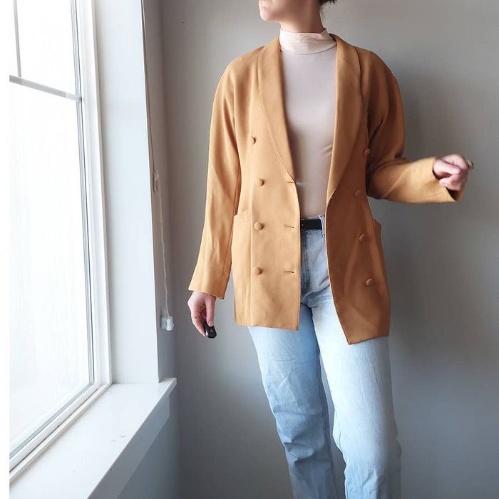 Vintage Vintage 80s/90s Kenar Caramel Double-Breasted Blazer | Grailed