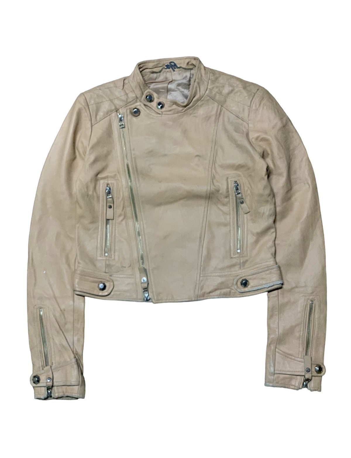 Rare 💥Y2k SLY Cropped Leather Jacket Punk/Bikers Style | Grailed