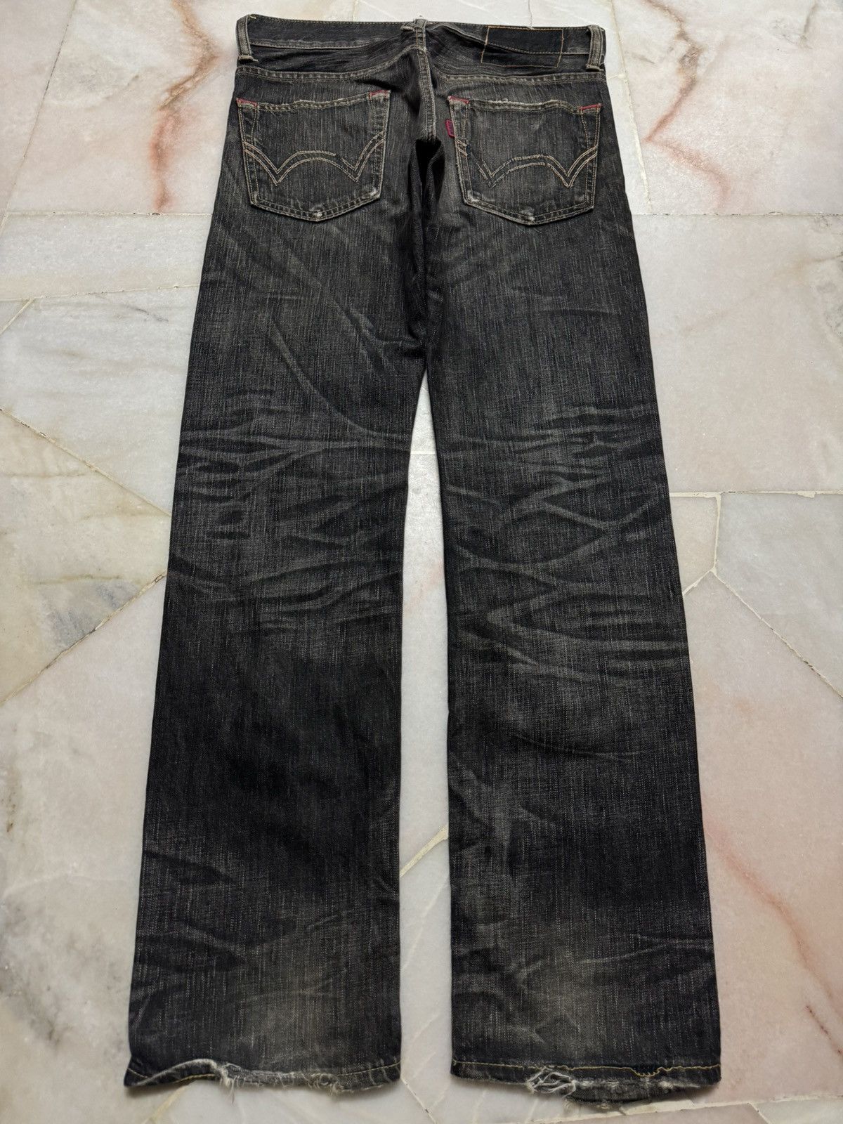 Distressed Denim × Edwin × If Six Was Nine 💥Twist Leg💥90s Style Edwin Mudwash Distress Rare ...