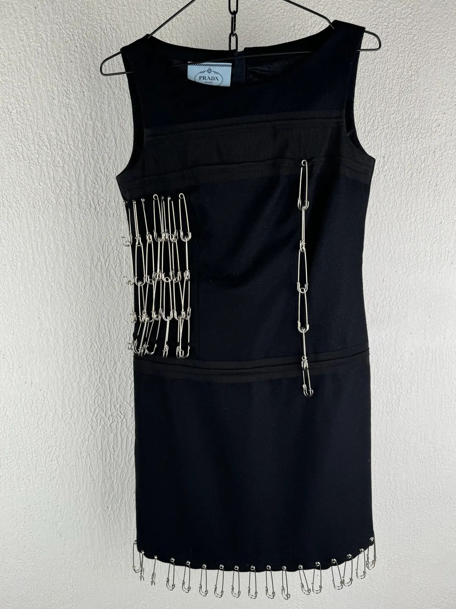 Miu Miu × Prada × Vintage PRADA Vintage Custom Pins Wool Mini Dress ...