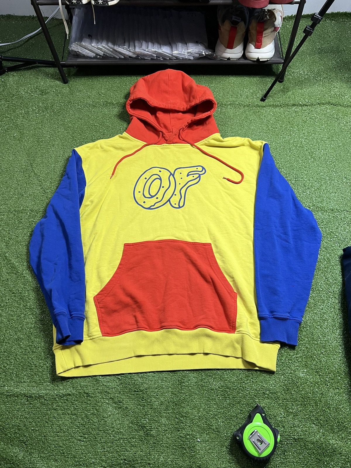 Odd Future odd future yellow red and blue big logo hoodie | Grailed