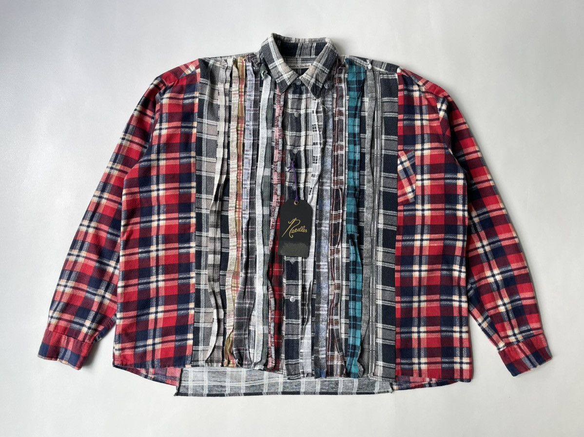 Needles ‘Rebuild’ Ribbon Reworked Flannel Shirt | Grailed