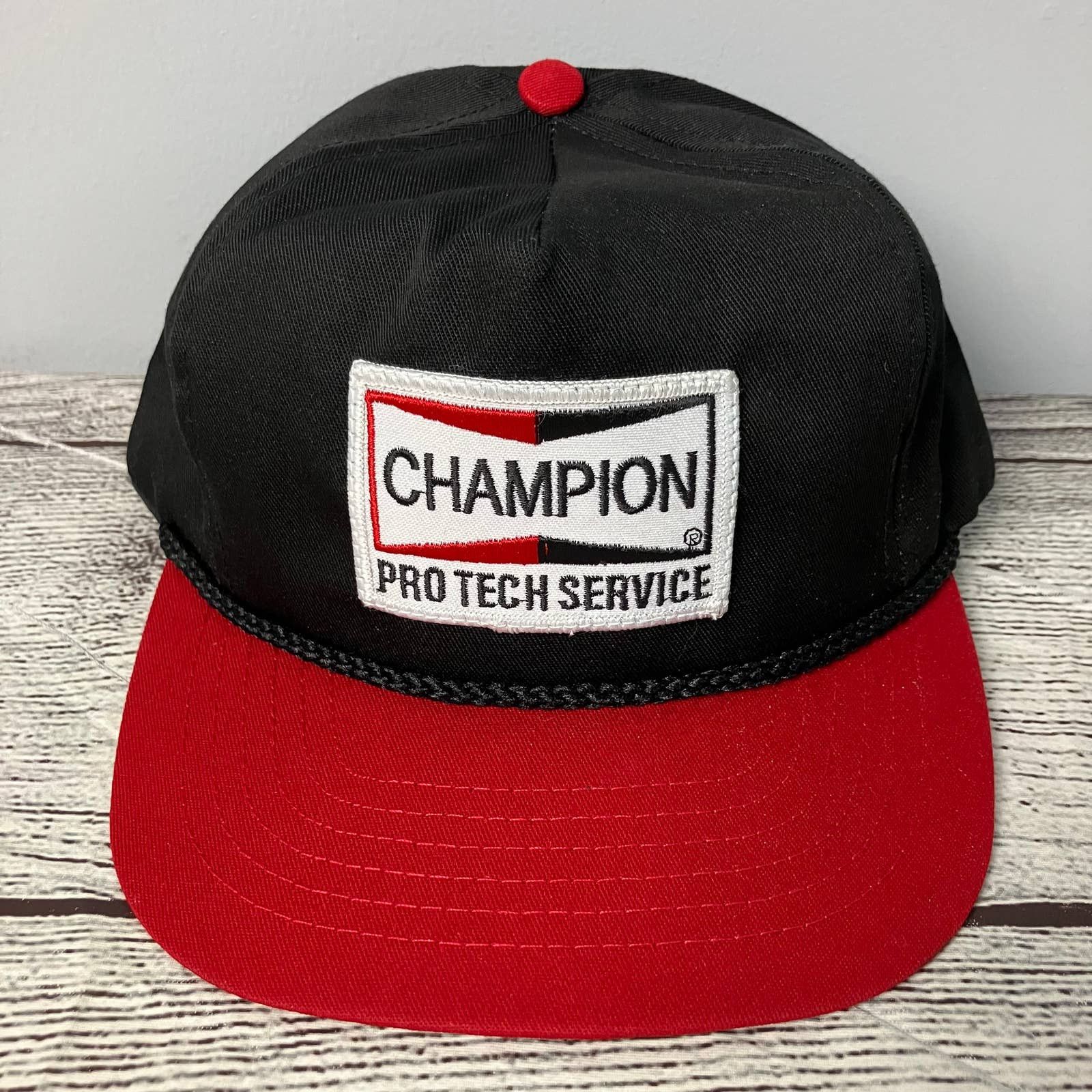 Vintage Vintage 1980s Champion Spark Plugs Tech Service Snapback Hat ...
