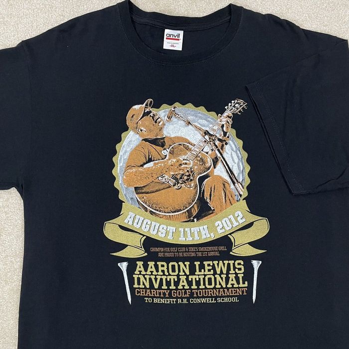Vintage Rare Aaron Lewis Charity Golf Tournament T Shirt Mens XL Tour ...
