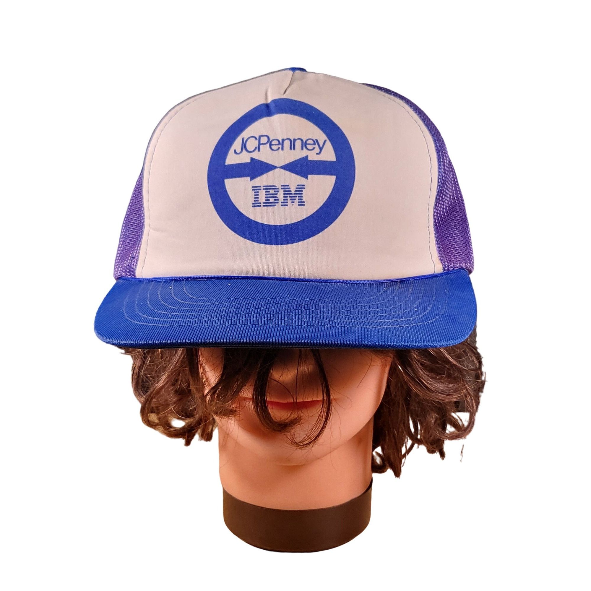 Vintage Vintage JCPenney IBM Snapback Trucker Hat 80s Blue White Big ...