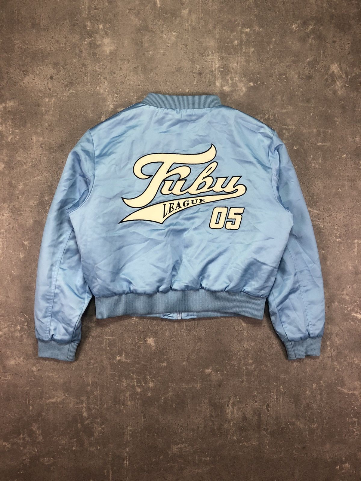 Fubu × Streetwear × Vintage vintage fubu boxy bomber varsity jacket S ...