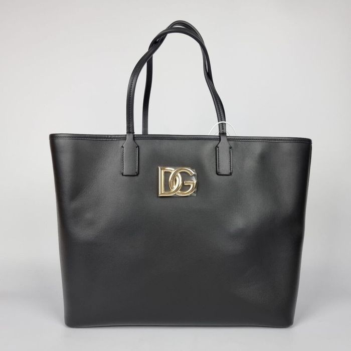 Dolce & Gabbana Dolce&Gabbana Medium Fefe Black Leather Shopping Bag ...