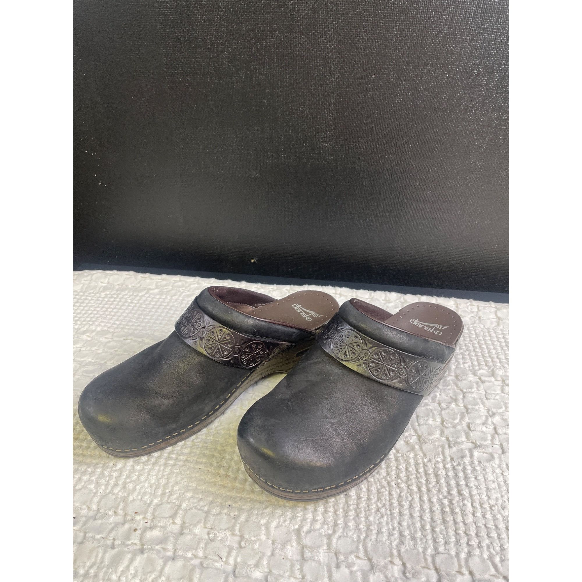Dansko Dansko Women's Black Leather Clogs/Shoes Slide Size 41-9.5 S ...