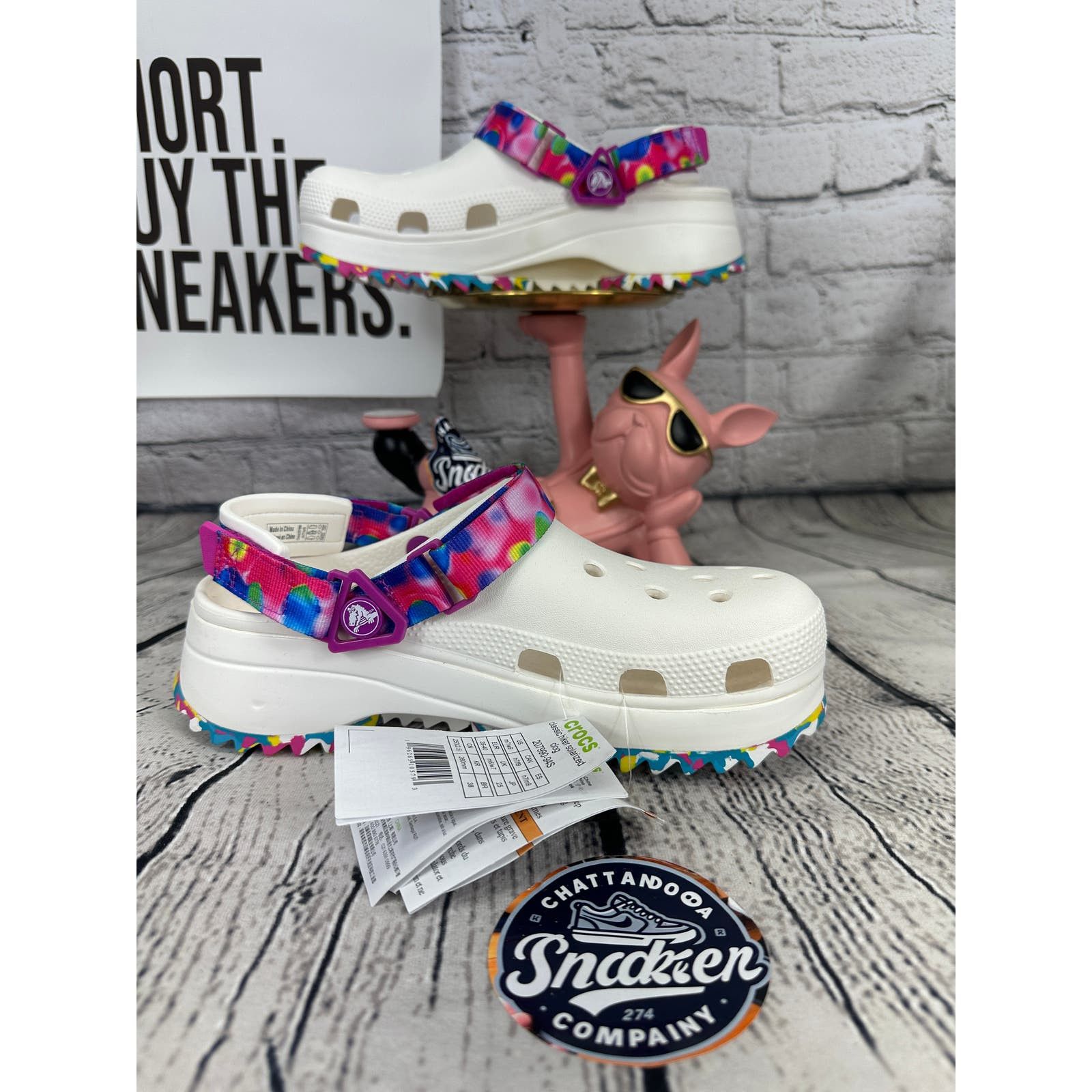 Crocs Croc Crush Clog Womens 9 | Mens 7 White Multicolor Platform | Grailed