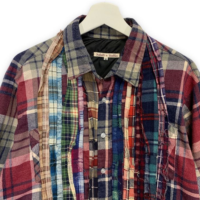Needles Needles Rebuild Ribbon Cut Flannel Shirt Remake | Grailed