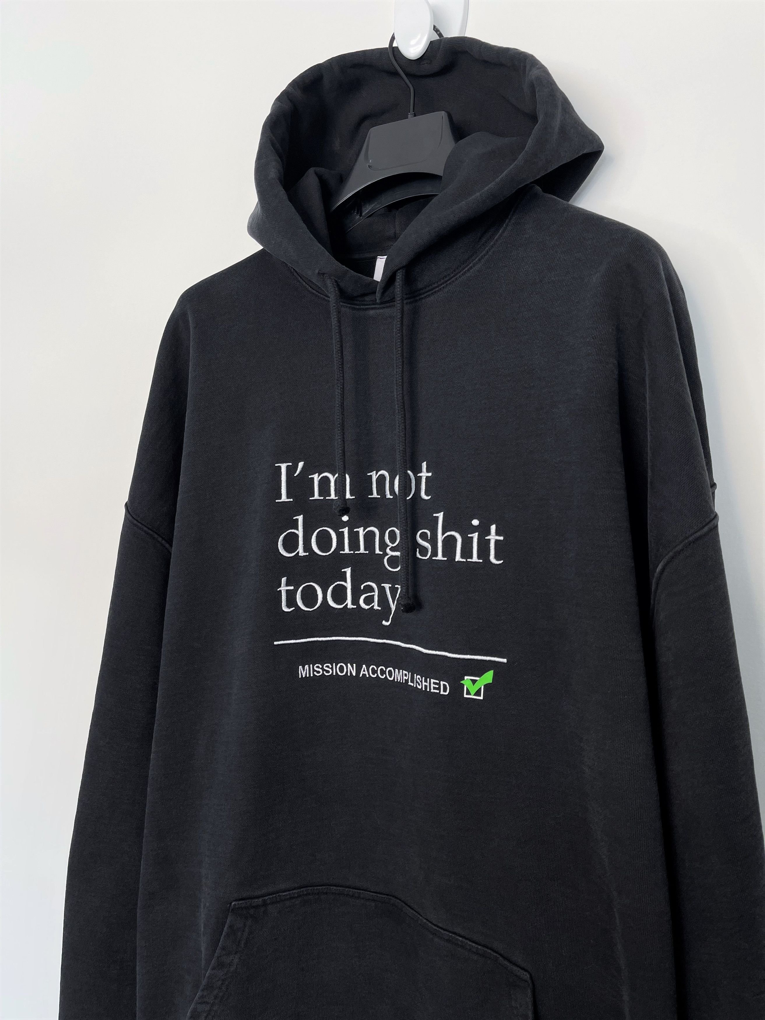 Vetements GRAIL Embroidered Not Doing Shit Reincarnation Service FW23 ...
