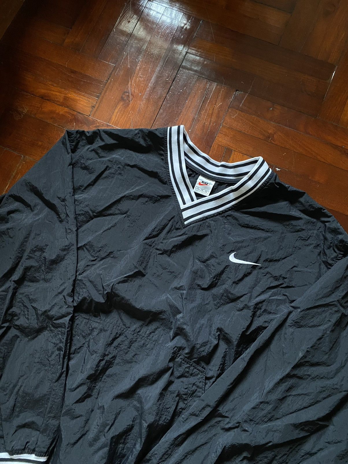 Nike Vintage Nike Swoosh V Neck 90s Windbreaker | Grailed