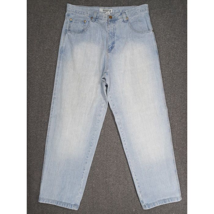 Vintage DODECA Jeans Mens 38x34 blue Denim Relaxed Fit Wide Leg light wash | Grailed