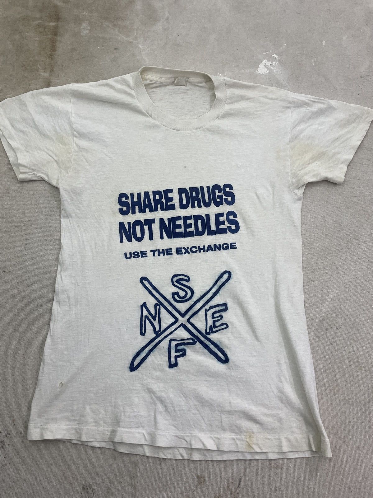 Vintage Share Drugs Not Needles 1980’s San Fran Needle Exchange Tee ...