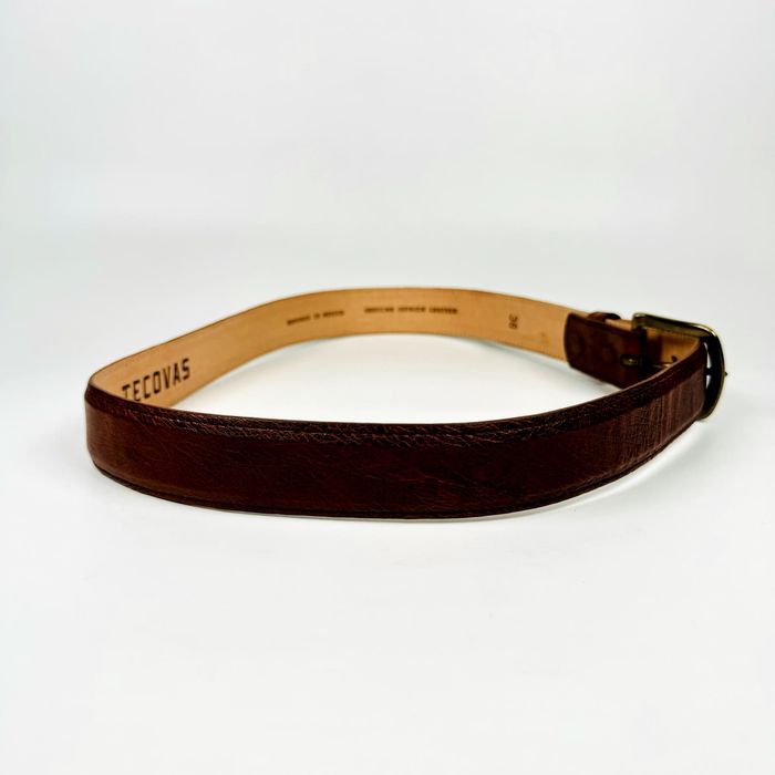 Tecovas Tecovas Red Brown Genuine Ostrich Leather Men's Belt Size 36 ...