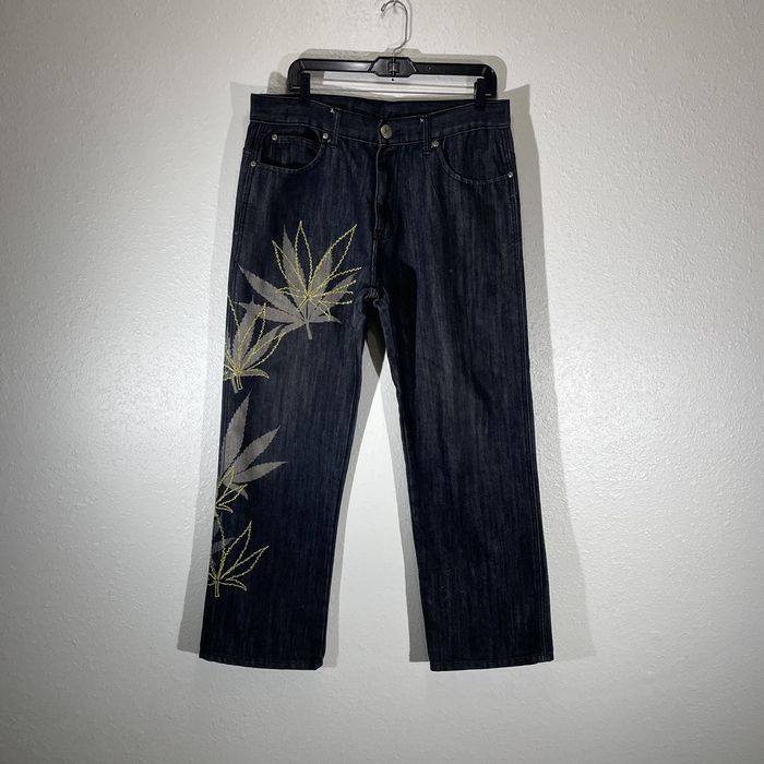 Vintage Vintage Muka Jeans Men’s 34x30 Marijuana Embroidered | Grailed
