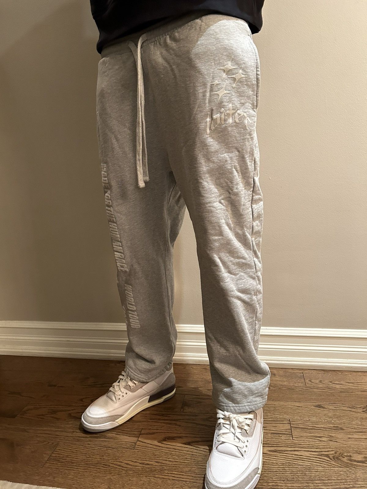 Designer × Vintage Loiter Brand Baggy Uncuffed Grey Sweatpants | Grailed