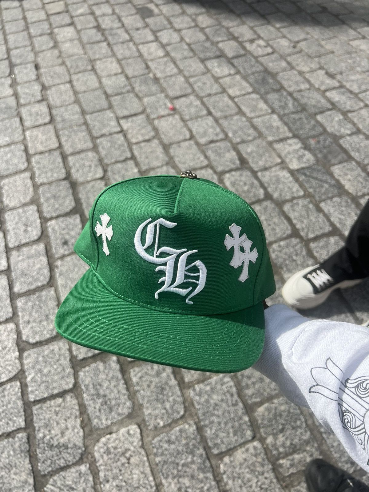 Chrome Hearts Chrome Hearts Panel Cap Embroidered Cross Green | Grailed