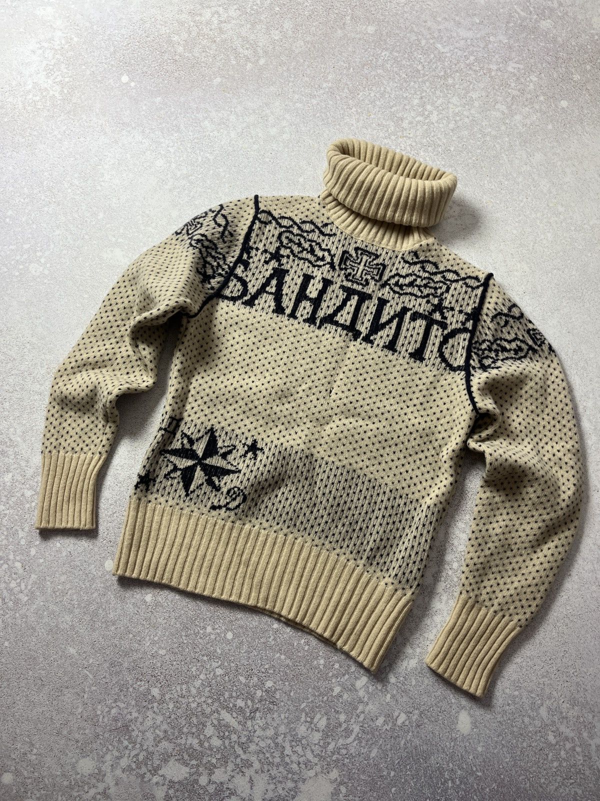 Diesel Diesel Bandits Tattoos Fashion Knit Turtle Neck Sweater | Grailed