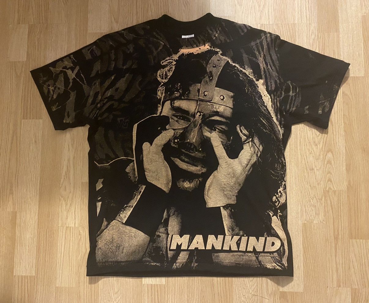 Vintage WWE WWF Mankind Vintage Style MODERN AOP Wrestling T-Shirt ...