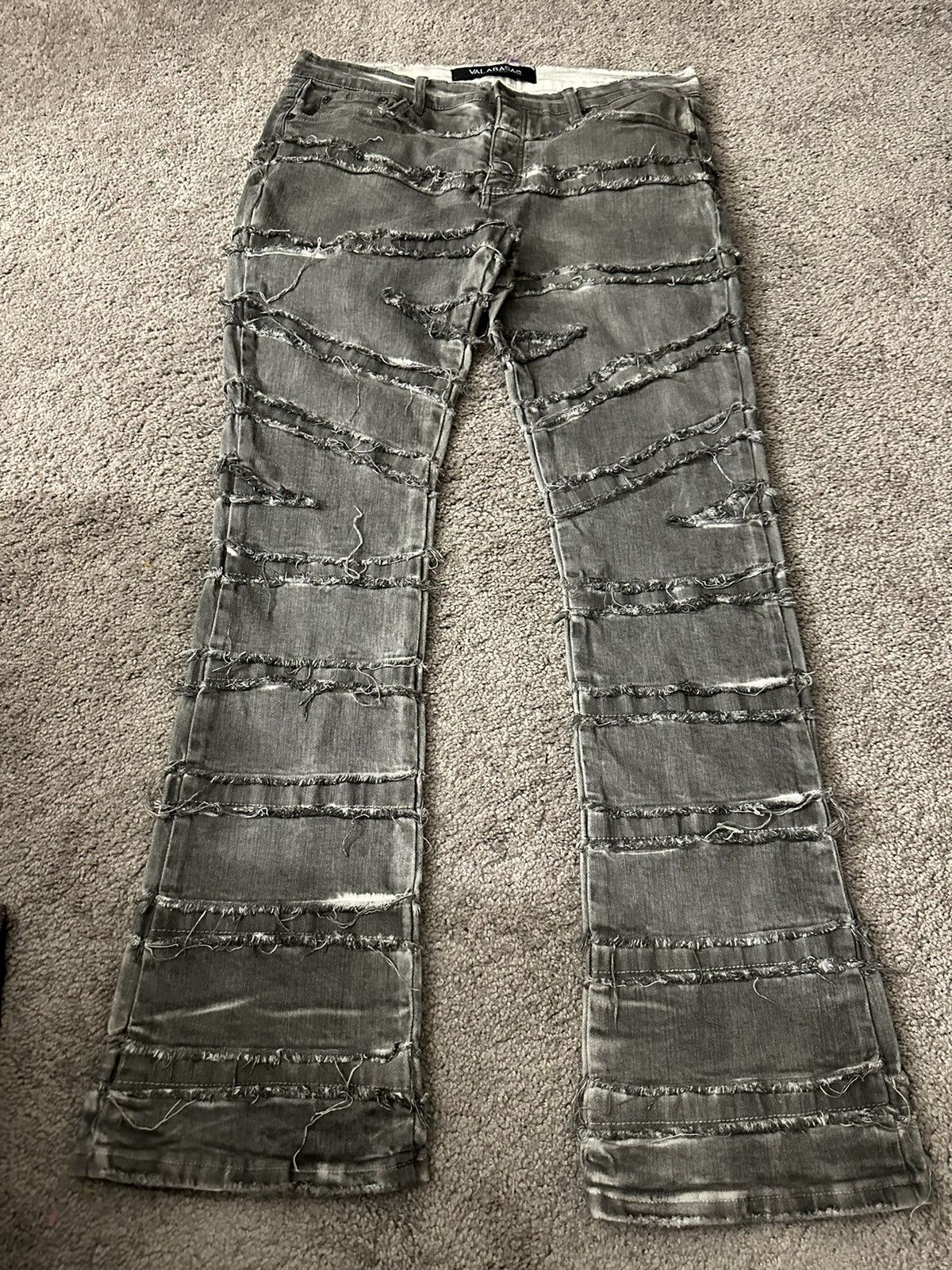 Designer × Japanese Brand × Streetwear Valabasas Stacked Flared Denim ...