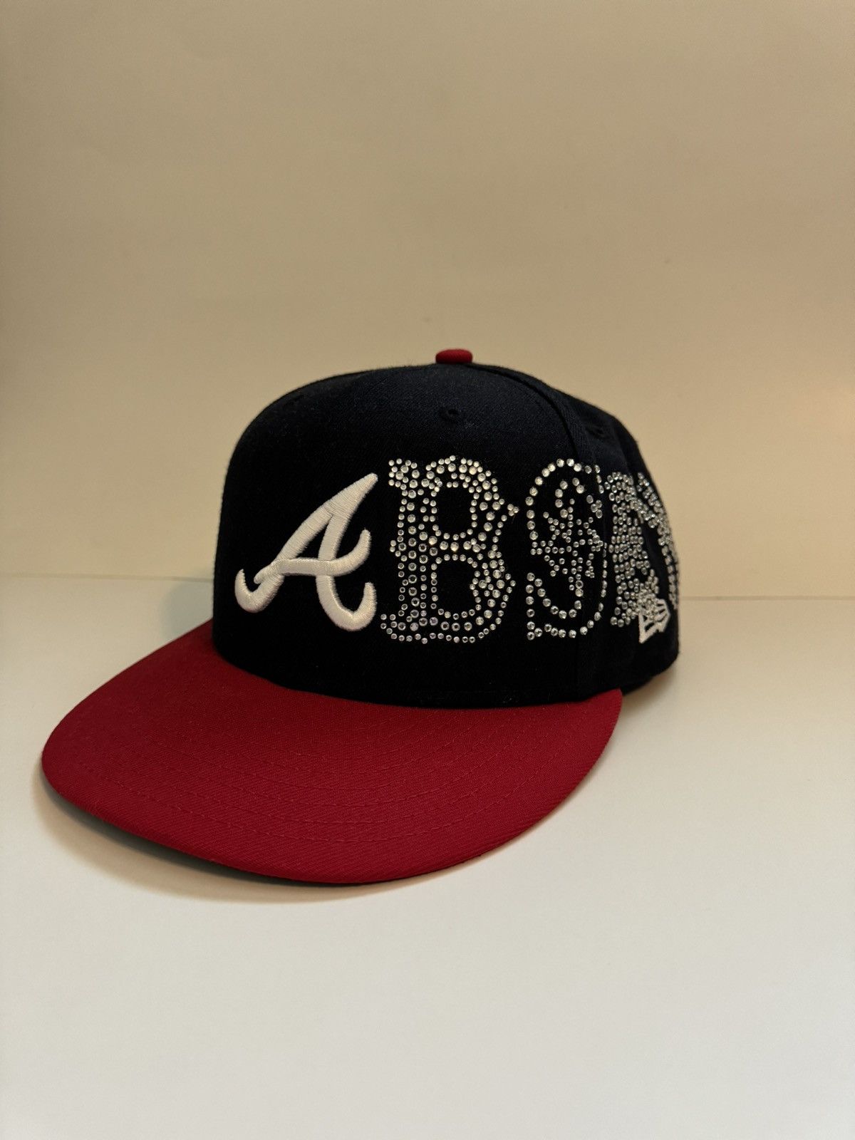 New Era Absent USA Custom Rhinestone Braves Fitted Hat | Grailed