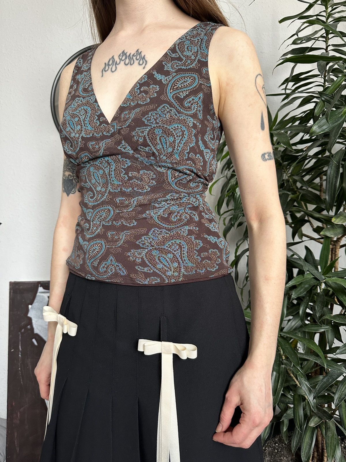 Vintage Y2K Mesh Top print like jpg gaultier margiela cdg 2000s | Grailed