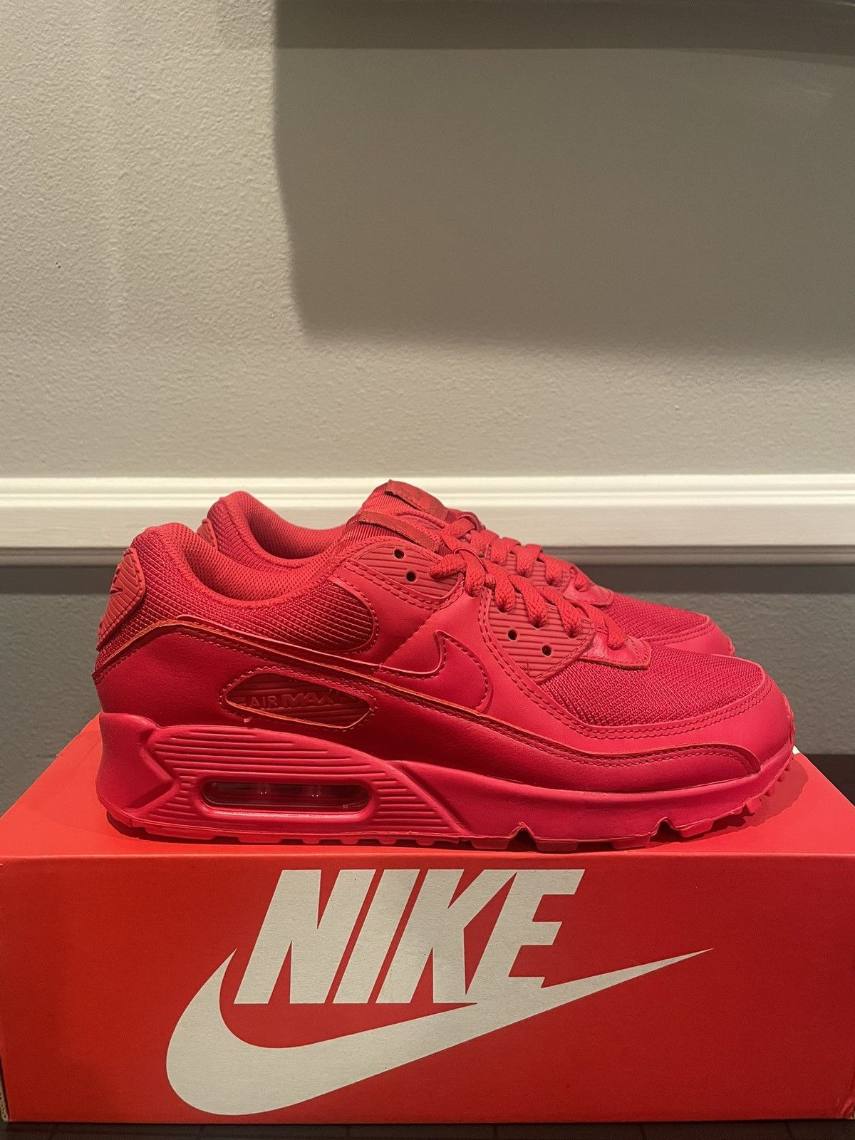 Nike Air max 90 triple red | Grailed