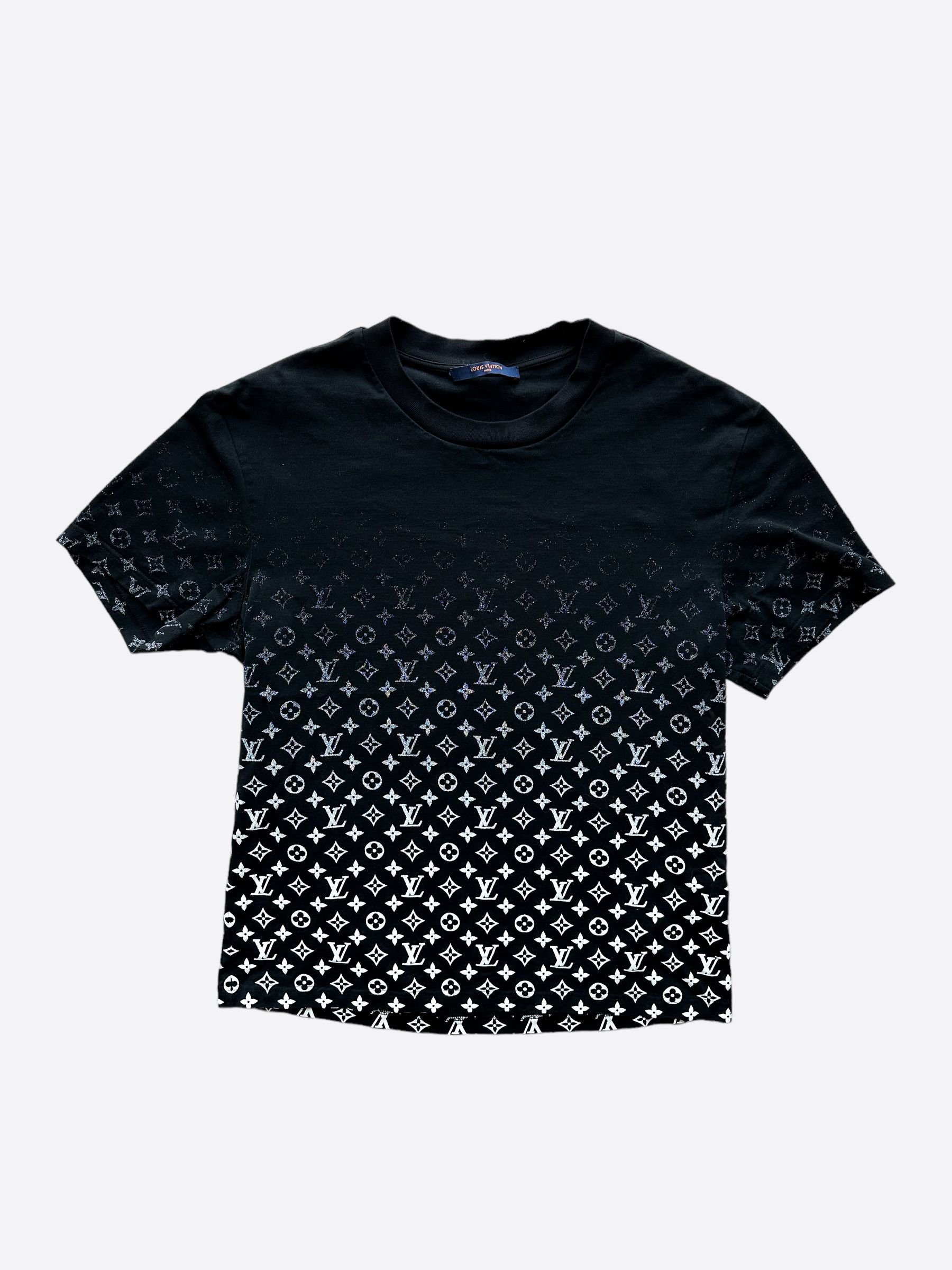 Louis Vuitton Louis Vuitton Black & White Monogram Gradient T-Shirt ...