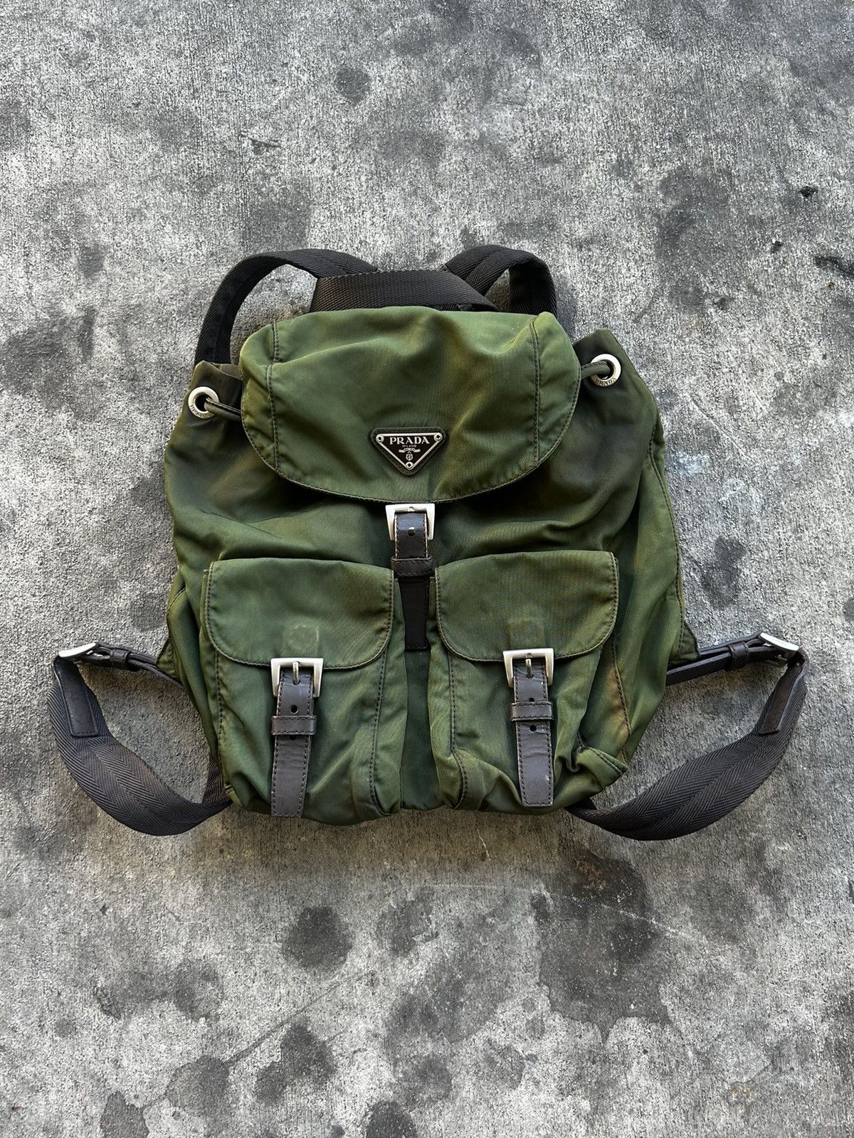 Prada Vintage Prada Milano Green Backpack | Grailed