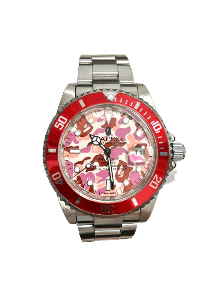 Bape Bape pink camo BAPEX type1 red watch | Grailed