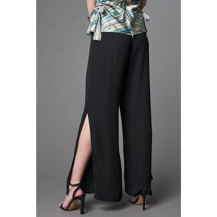 Lola & Sophie LOLA & SOPHIE Double Georgette High Slit Pant In Black ...