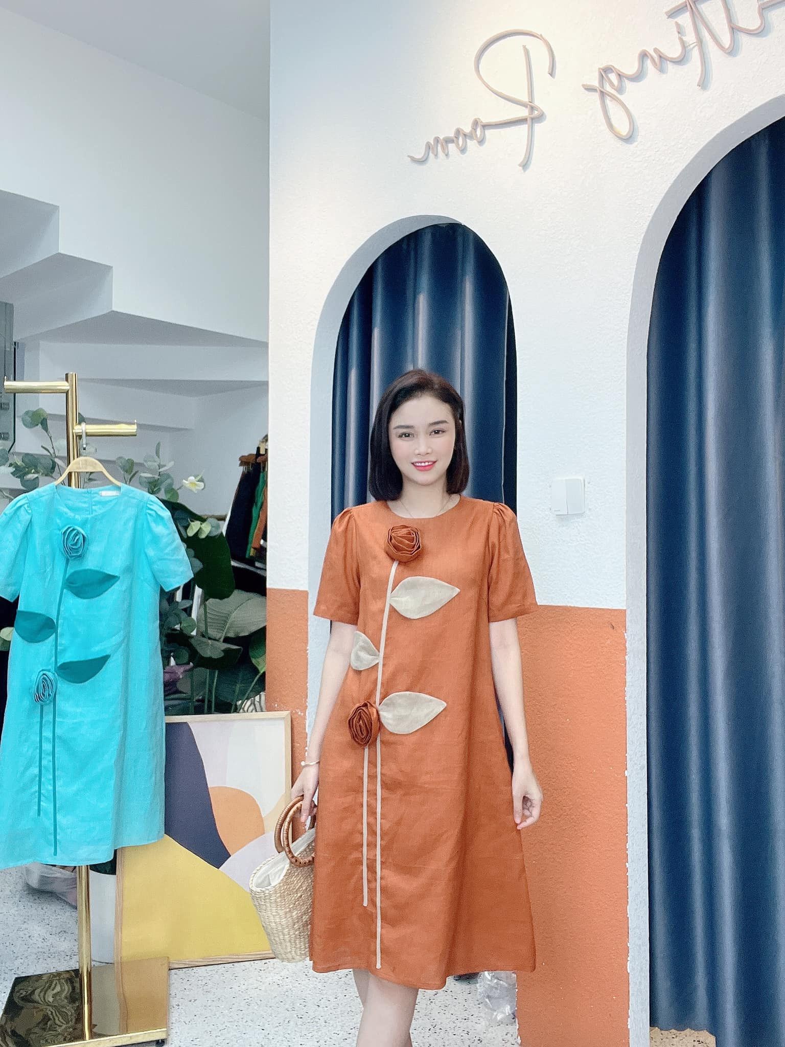 Other × Owner Operator Floral Embroidered Premium Linen Dress ...