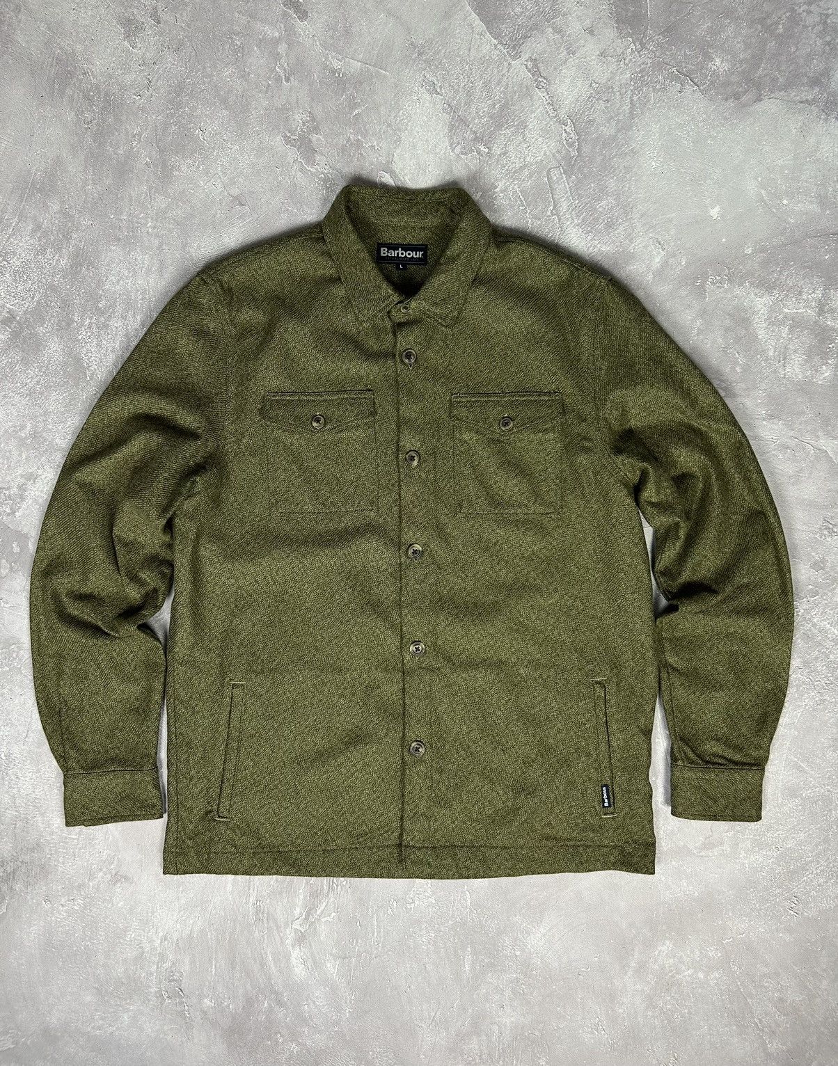 Barbour × Streetwear BARBOUR Overshirt Jacket Green Khaki Size L | Grailed