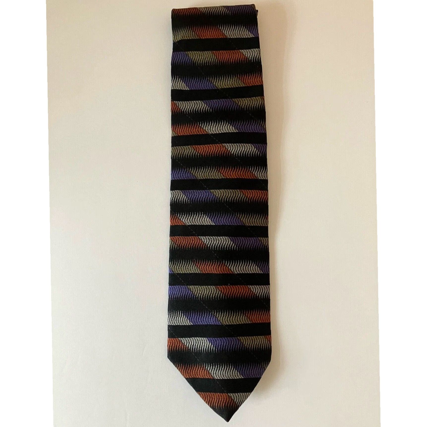 Vintage Silk Satin Stripe Necktie for the Modern Gentleman in Black ...