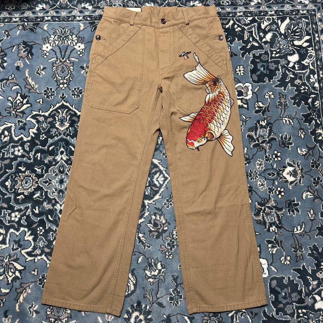 Gucci SS18 Gucci Appliqué Koi Fish Chino Trousers | Grailed