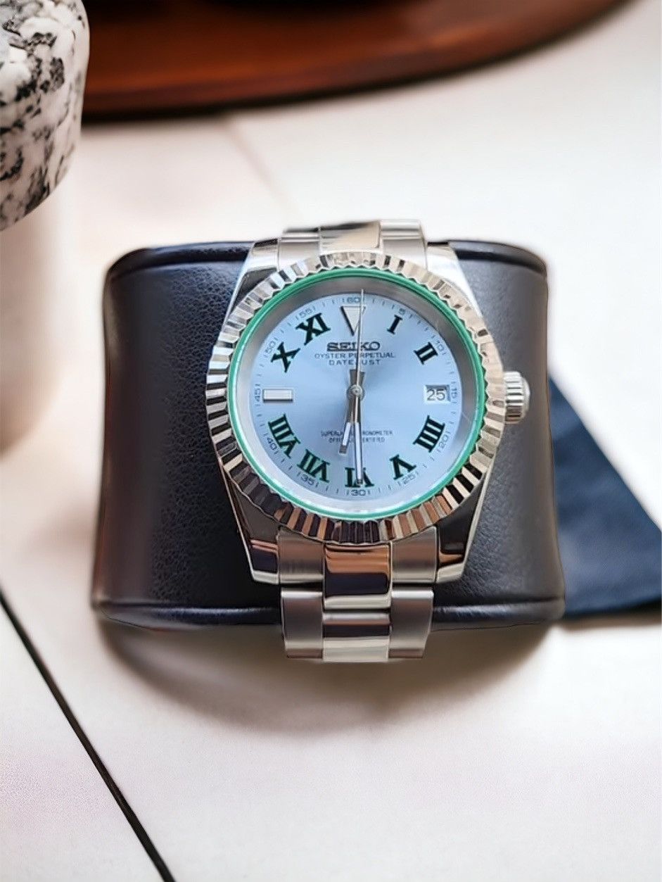 Japanese Brand × Seiko × Watch Seiko Mod Datejust Ice Blue Wimbledon ...