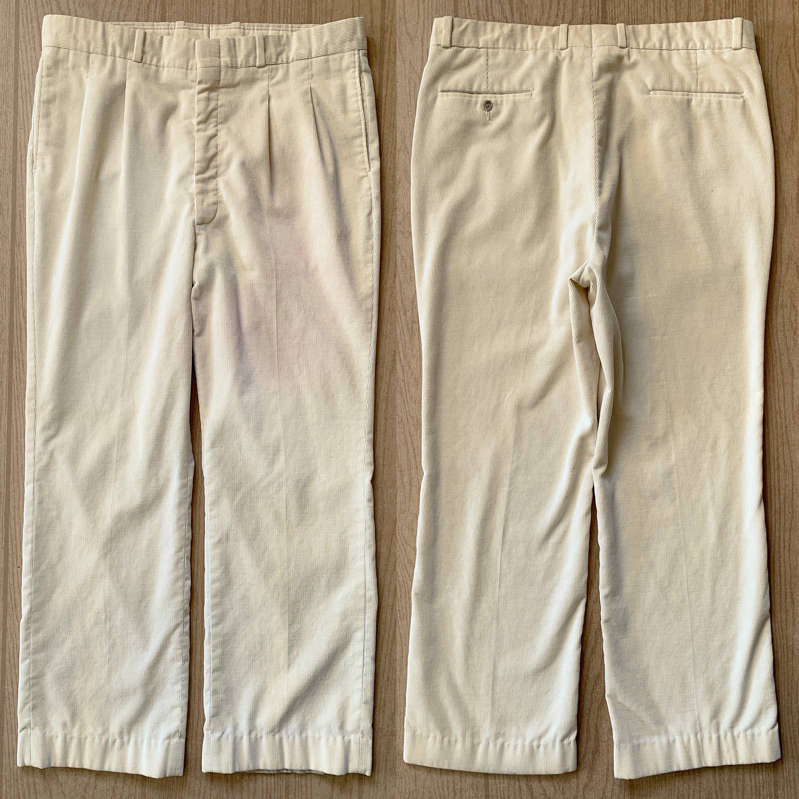Farah 1970s Bootcut Cream Corduroy Slacks | Grailed