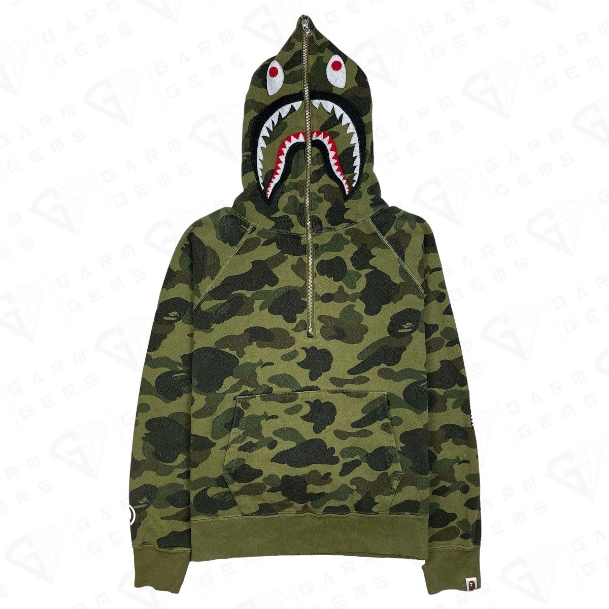 Bape BAPE A Bathing Ape Ultimate 1st Camo Shark Half Zip Hoodie | Grailed