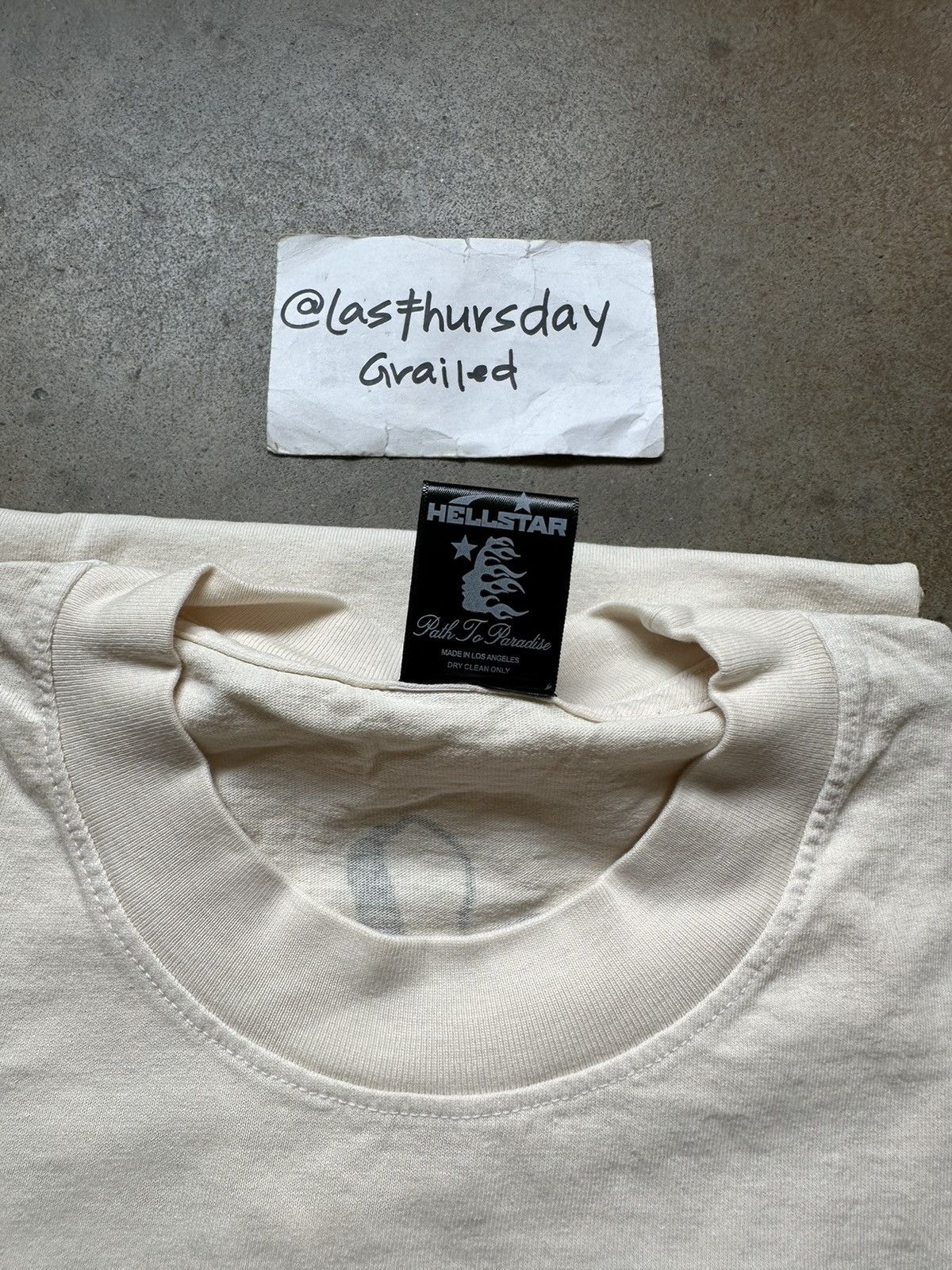 HELLSTAR Hellstar Records Glitter Tee Cream Large | Grailed