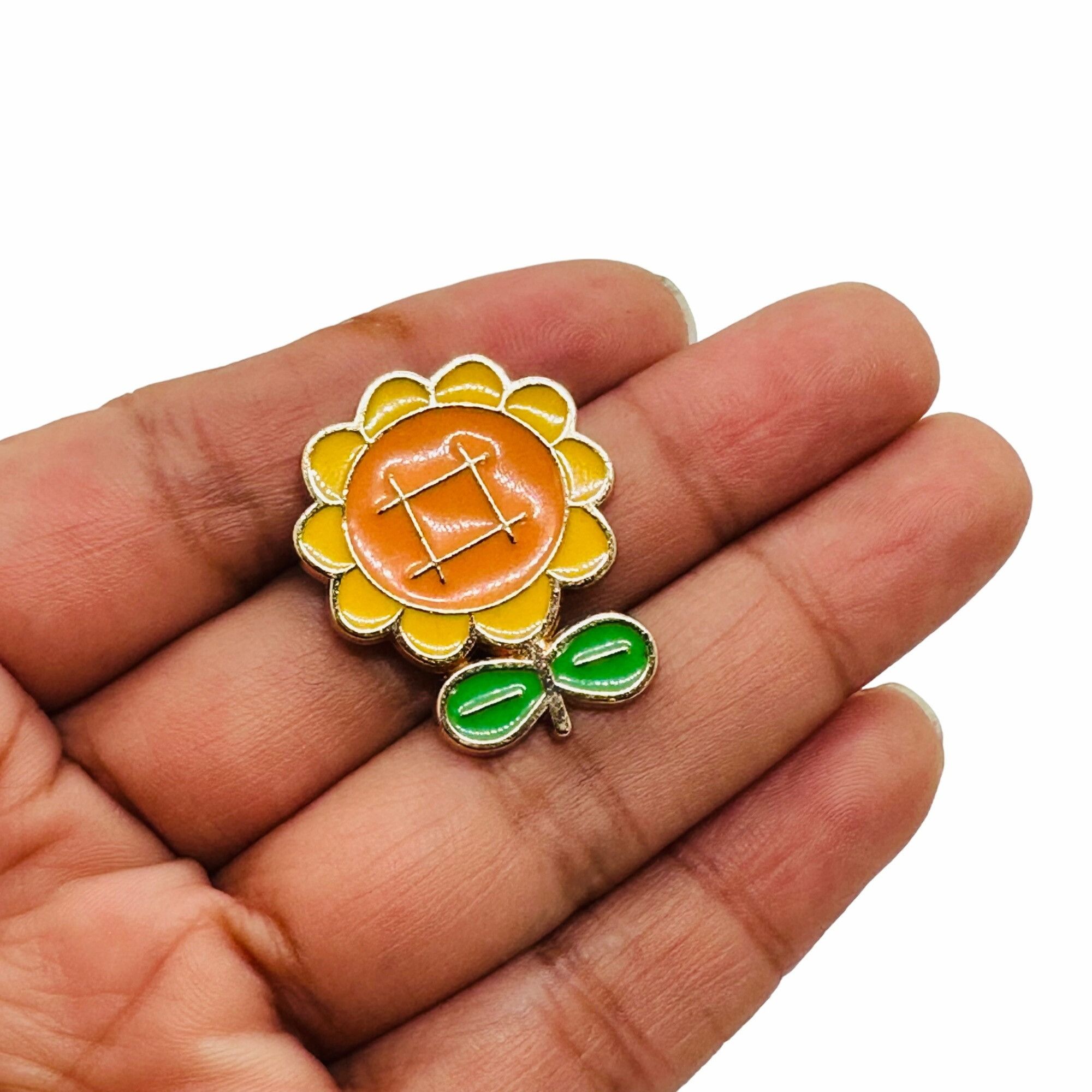 Other 🤩Cute Cartoon Sunflower shape Pin Enamel Yellow & Green Gif | Grailed