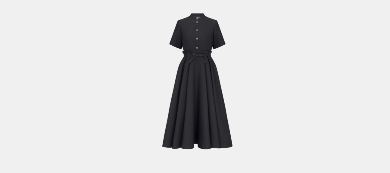 Dior o1w1db10624 Shirt Dress With CD Buttons in Black | Grailed