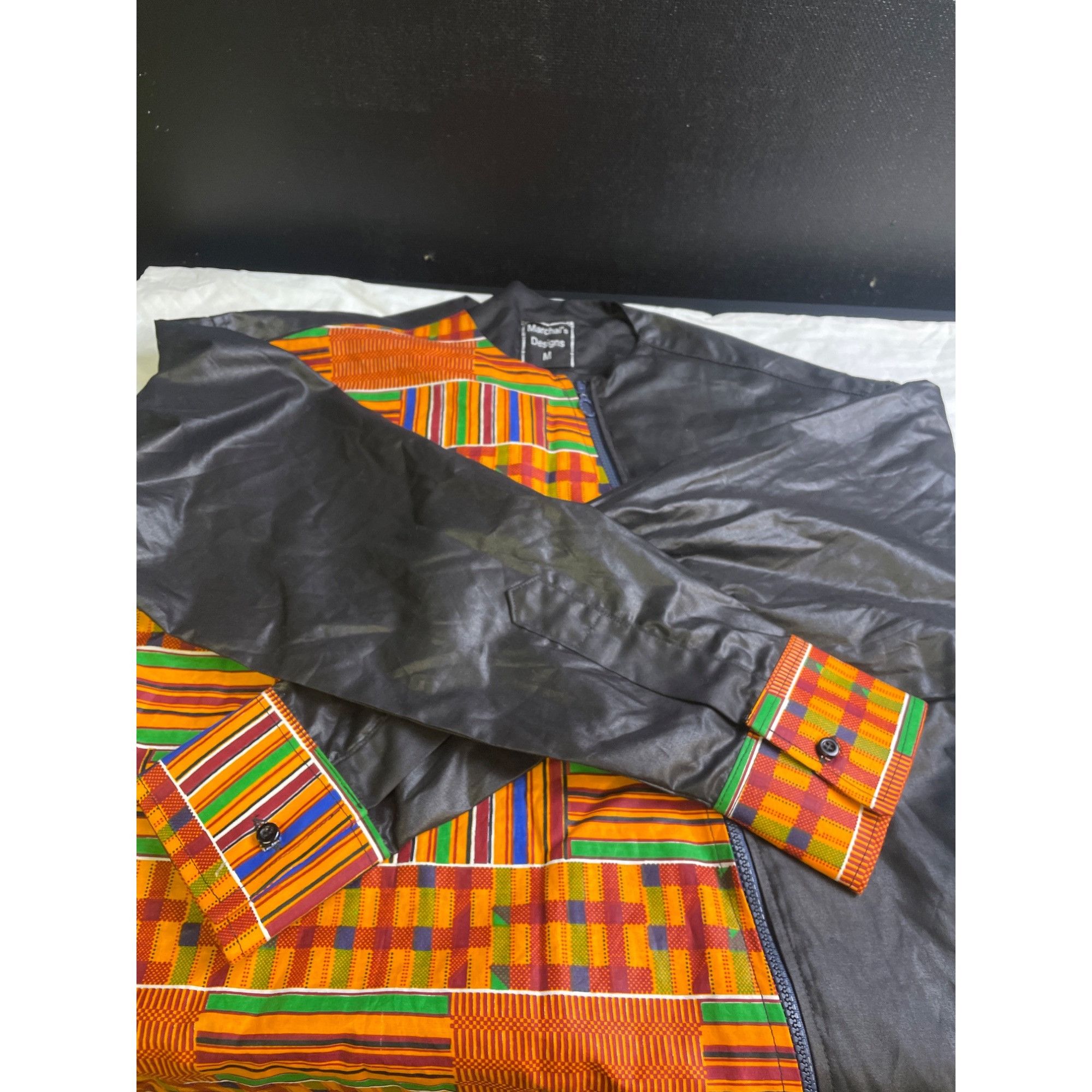 Other Marchal's Designs Men's Black and African Print Zipper up Sh ...