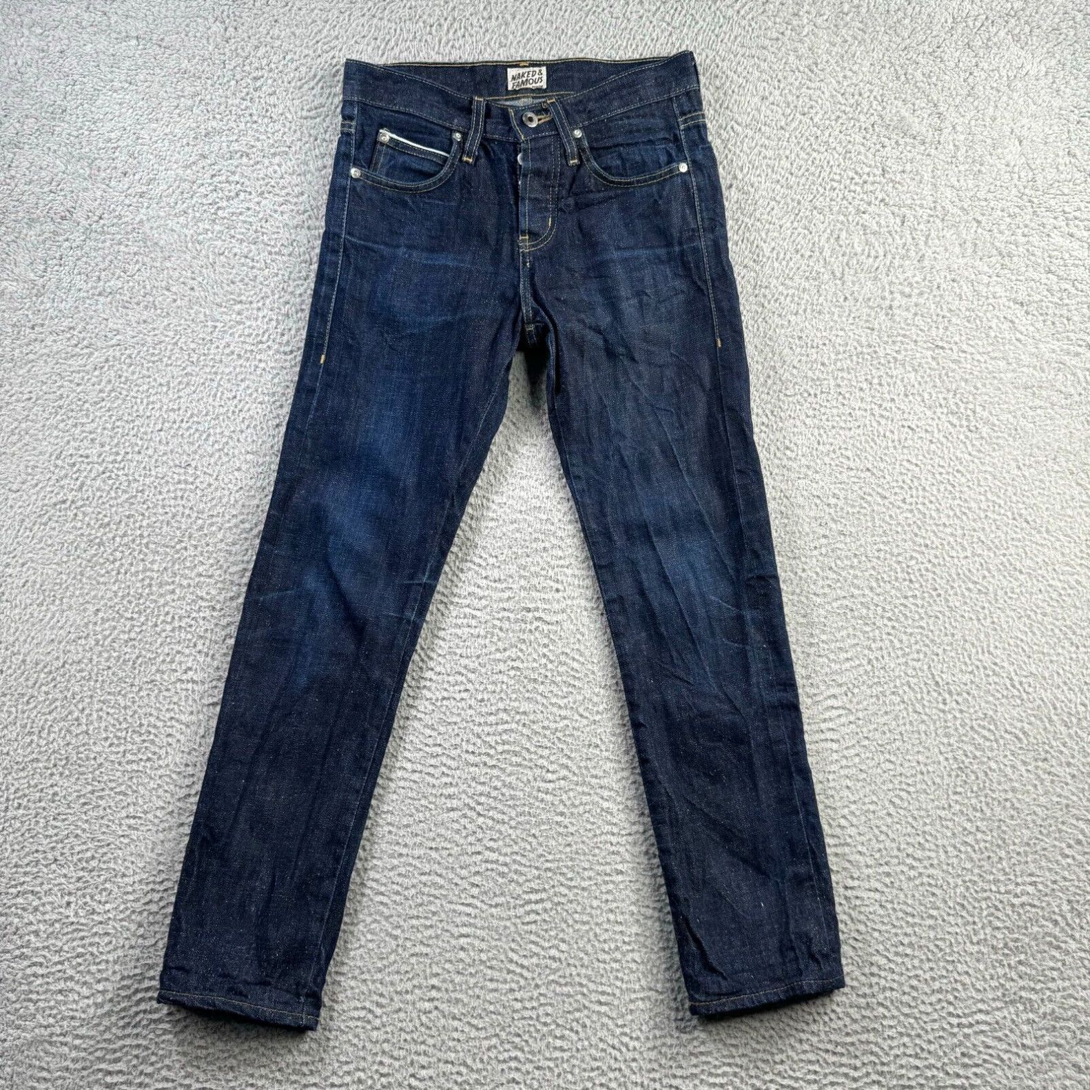 Vintage Naked & Famous Jeans Mens 28 (Fits 29x28) Blue Nep Selvedge ...