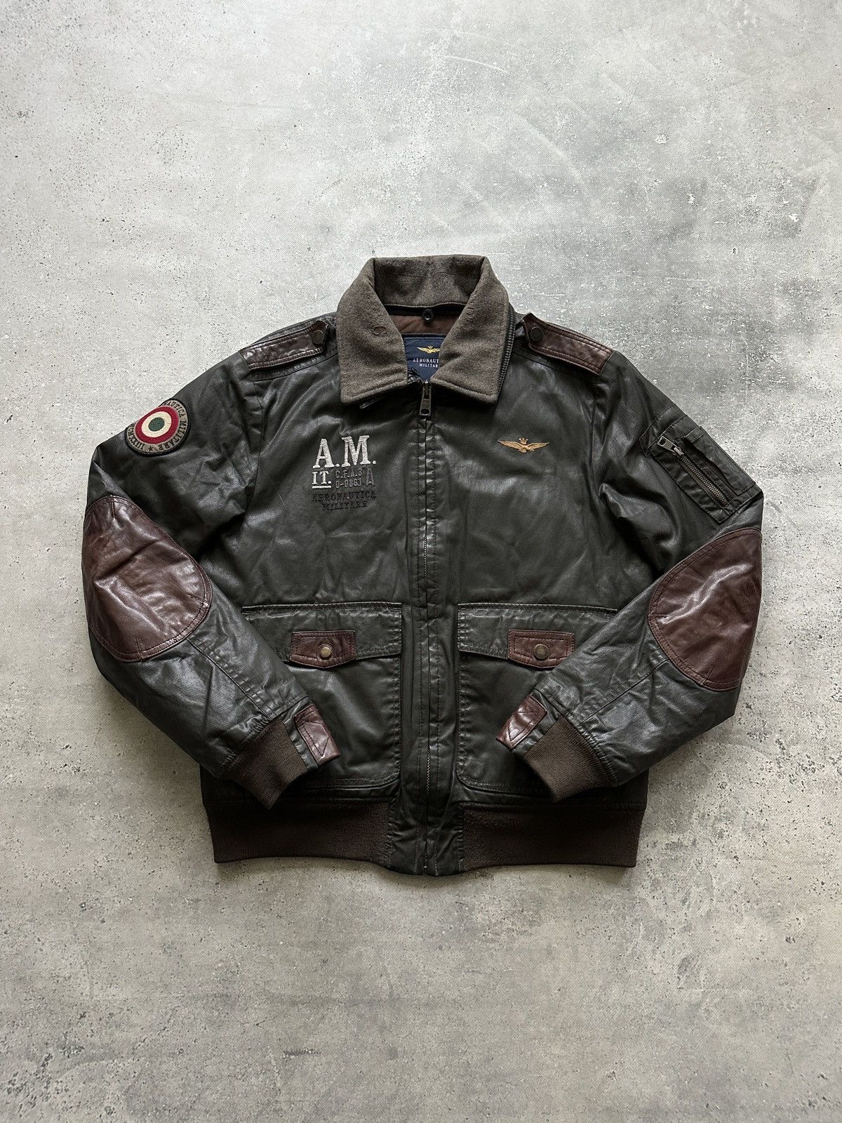 Aeronautica Militare × Aviator Nation × Leather Jacket AERONAUTICA ...