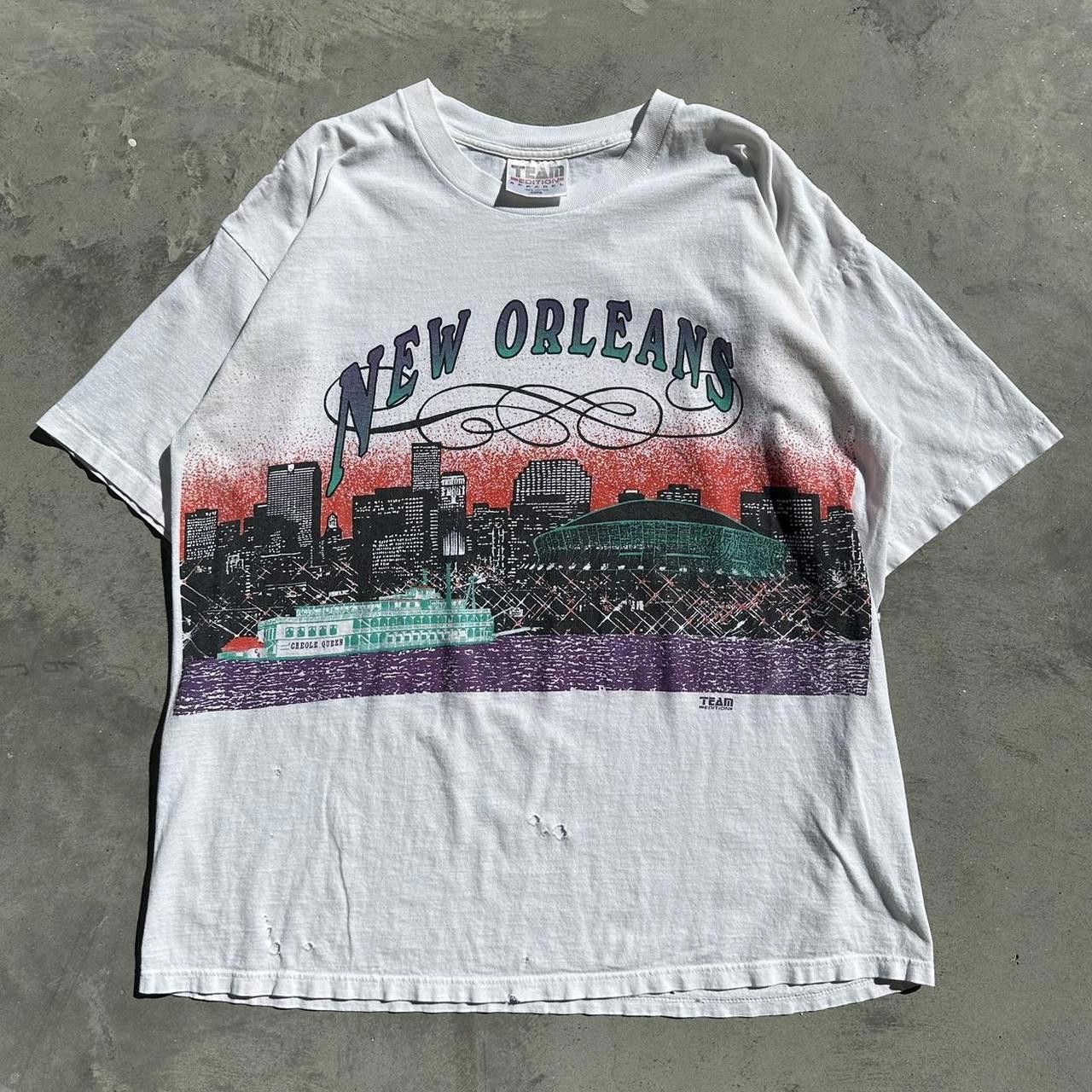 Designer Vintage 90s New Orleans colorful wrap around t shirt | Grailed