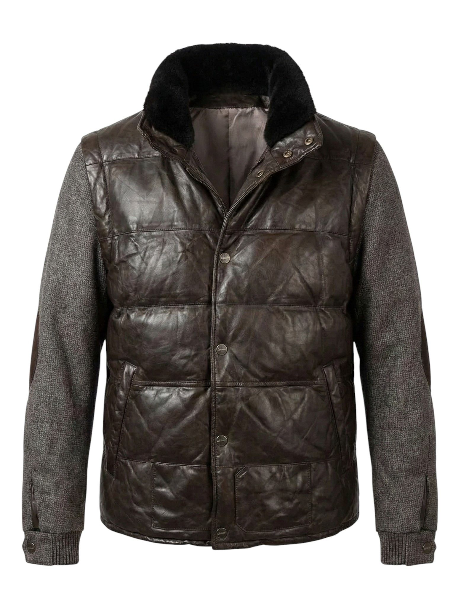 Brioni NUTRIA COLLAR LEATHER JACKET | Grailed