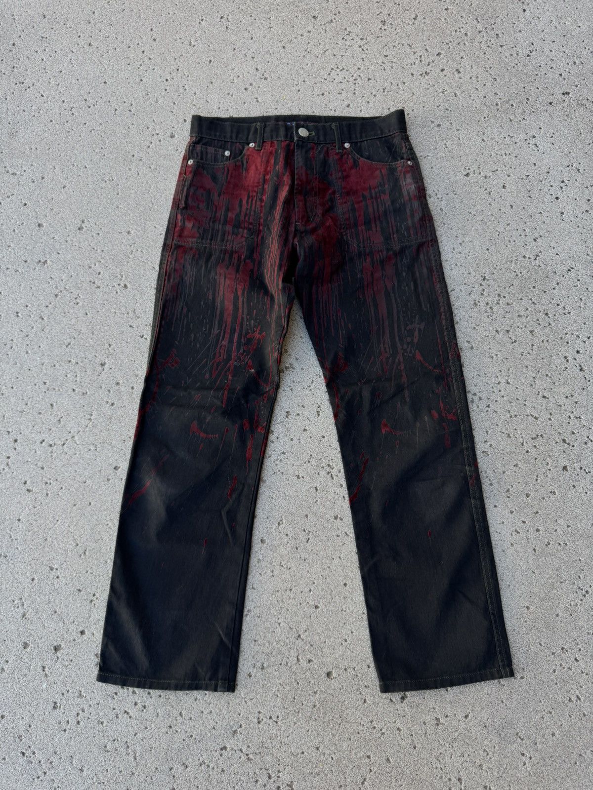 Jean Paul Gaultier Jean Paul Gaultier AW98 Vampire Blood Drip Denim ...