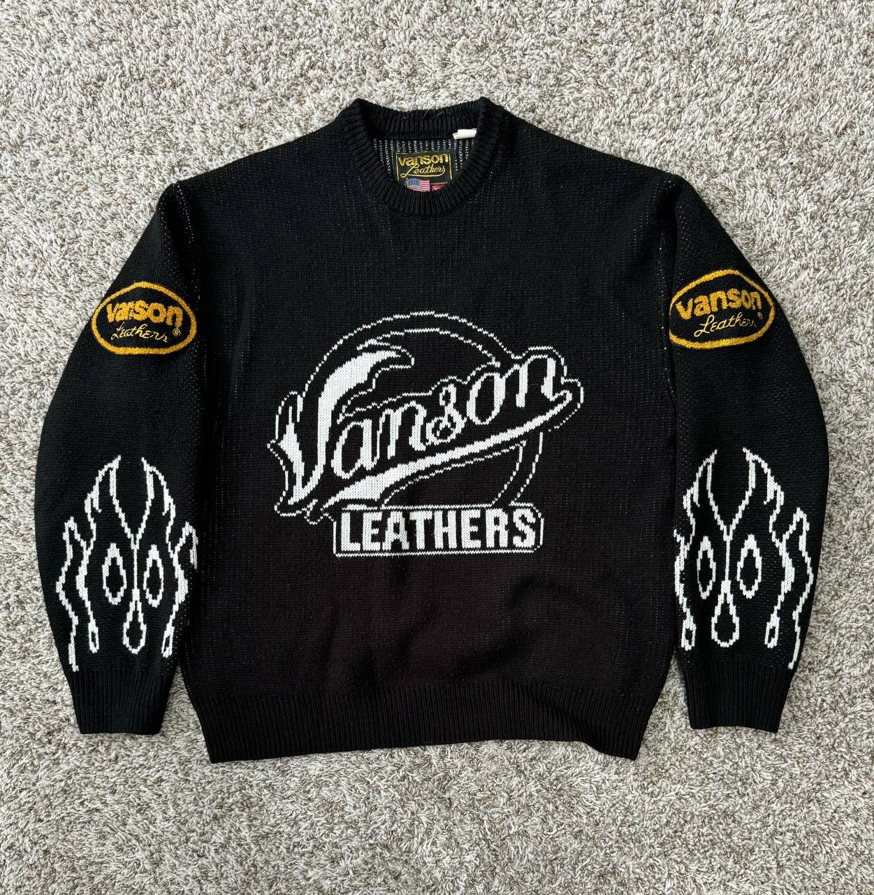 Supreme × Vanson Leathers SS22 Supreme x Vanson Leather Sweater Black ...