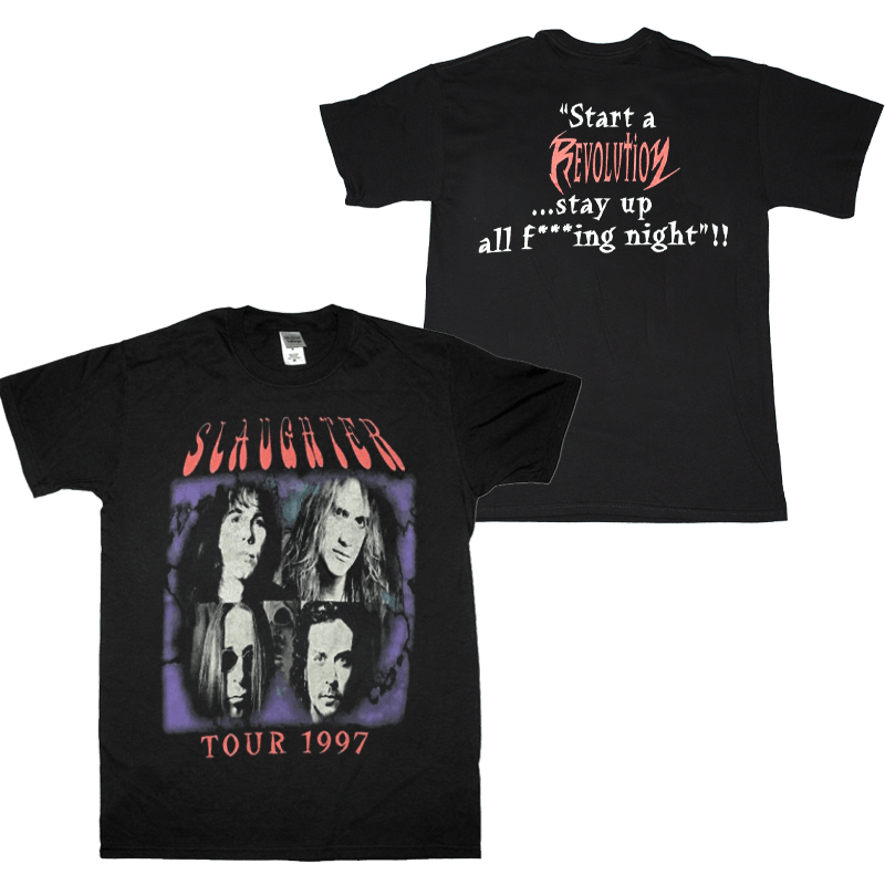 Gildan × Rock Band × Vintage Rock Band 1997 Slaughter Revolution T ...